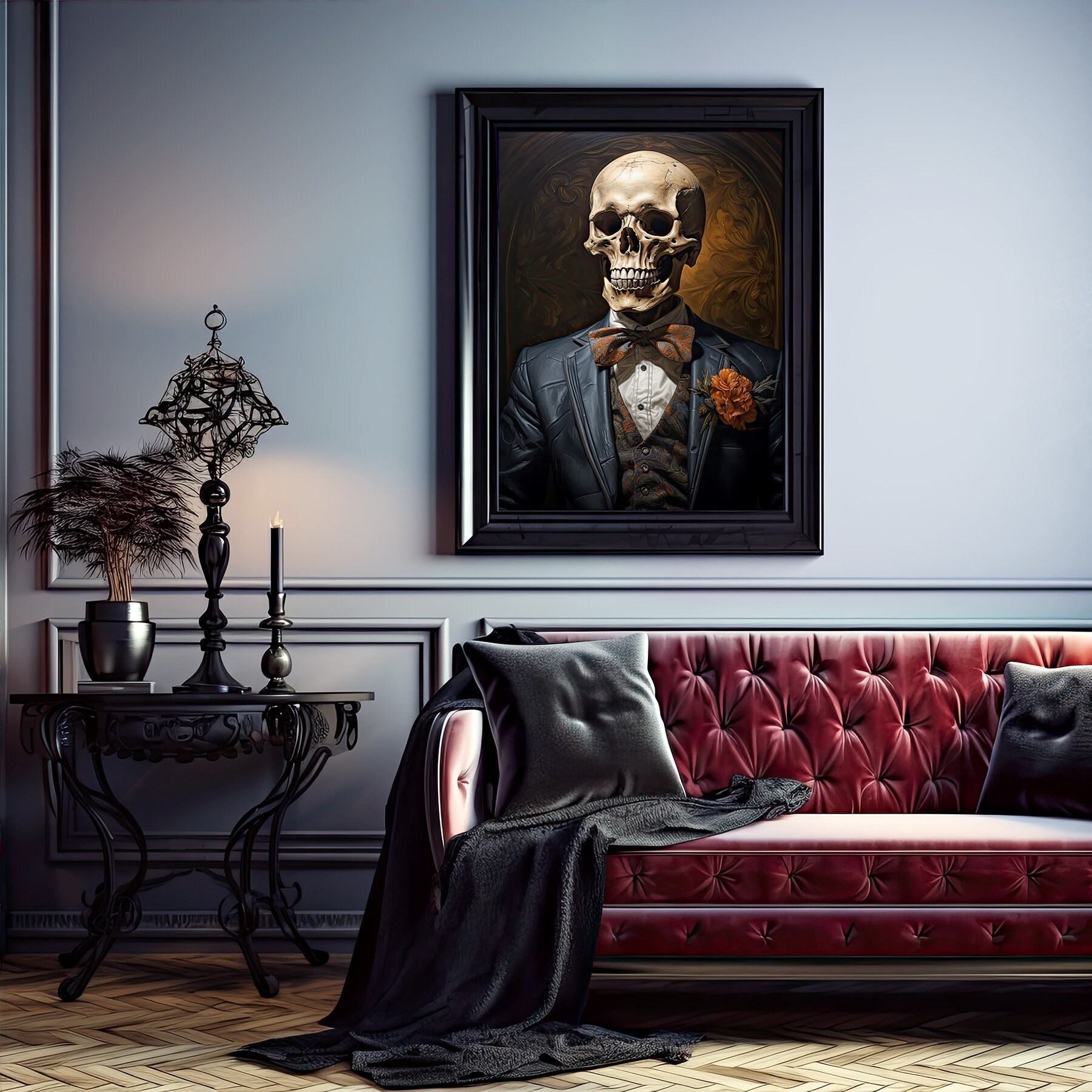 Gothic Victorian Skeleton Gentleman Macabre Painting Poster - Etsy