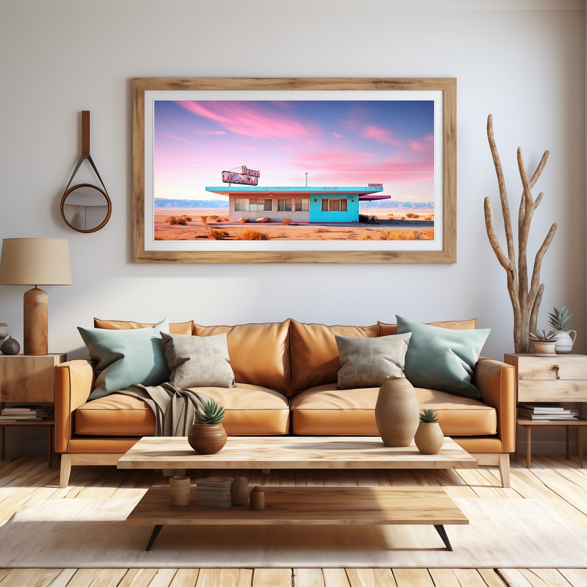 Desert Motel Landscape Art Western Wall Art Southwestern Decor Boho ...