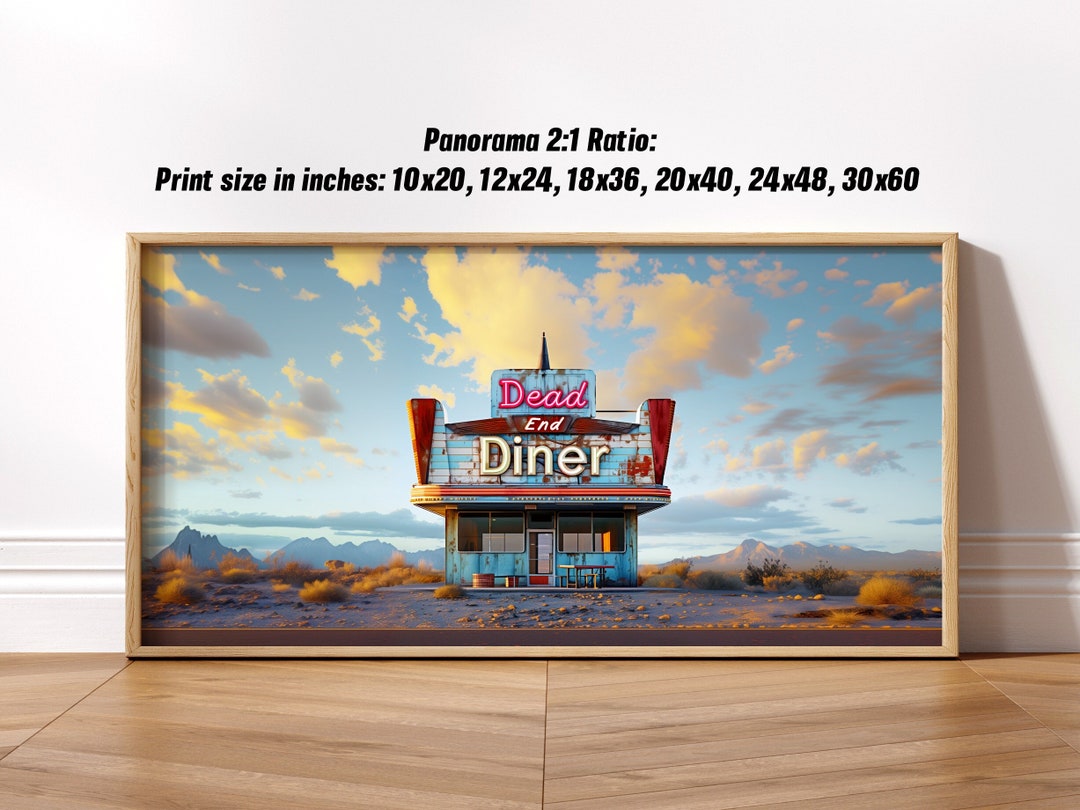 Desert Diner Landscape Art Western Wall Art Southwestern Decor Boho ...