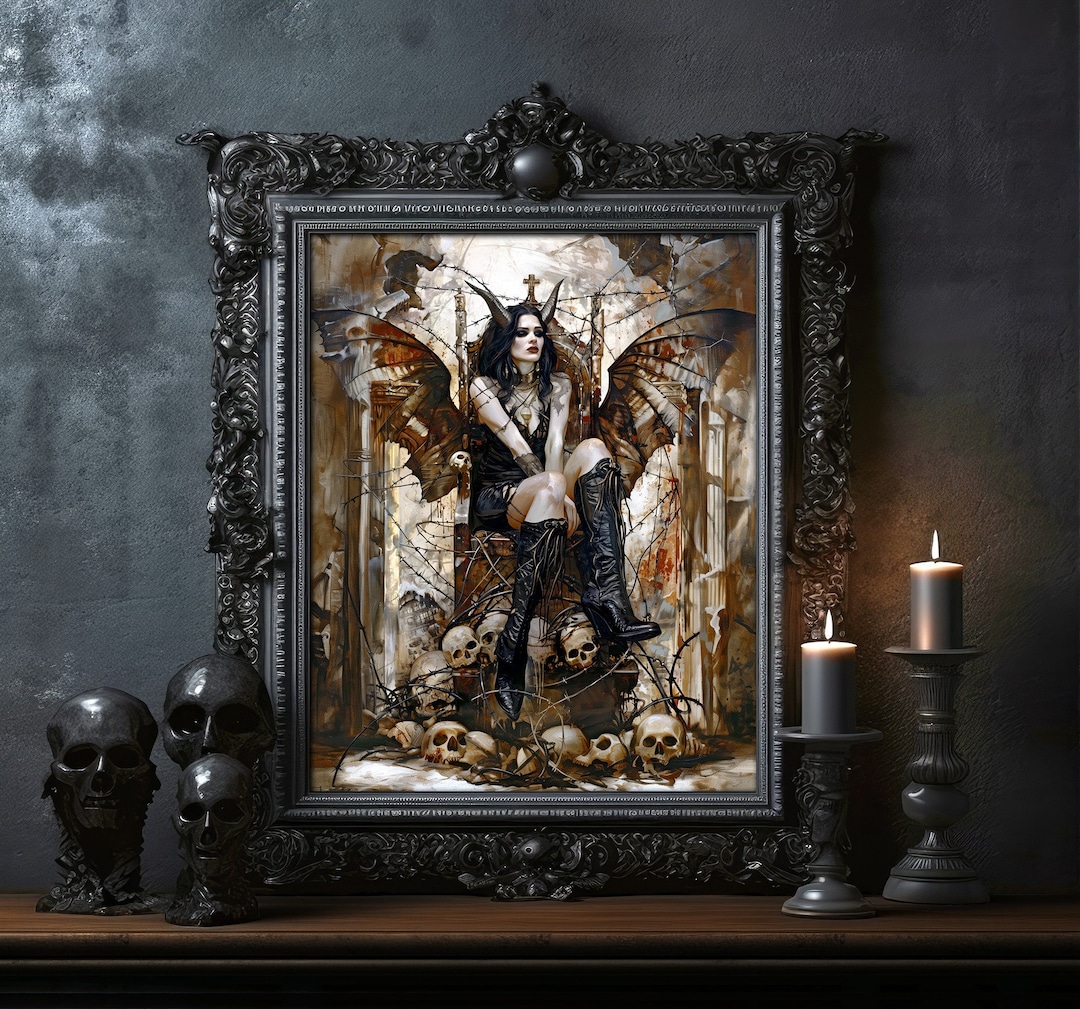 Lilith Demon Princess Gothic Demon Queen Witch Oil Painting Print ...