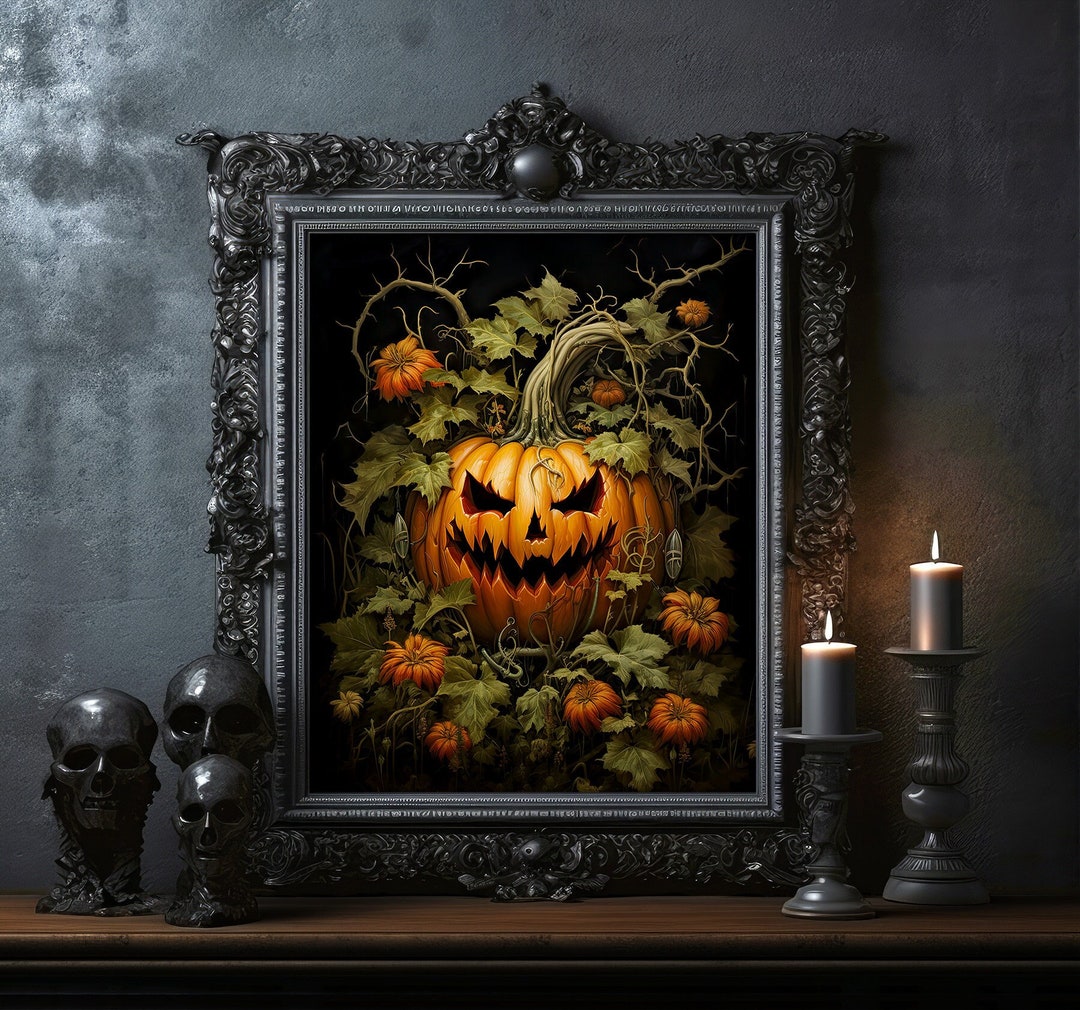 Jack O' Lantern Botanicals Vintage Halloween Art Print Poster Carved ...