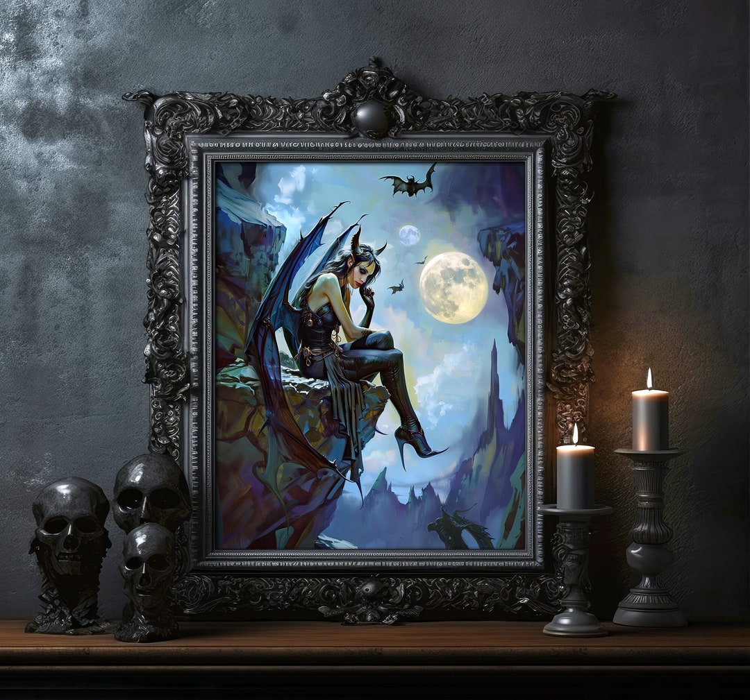 Lilith Demon Queen Gothic Princess Witch Print Poster Wall Art Dark Art ...