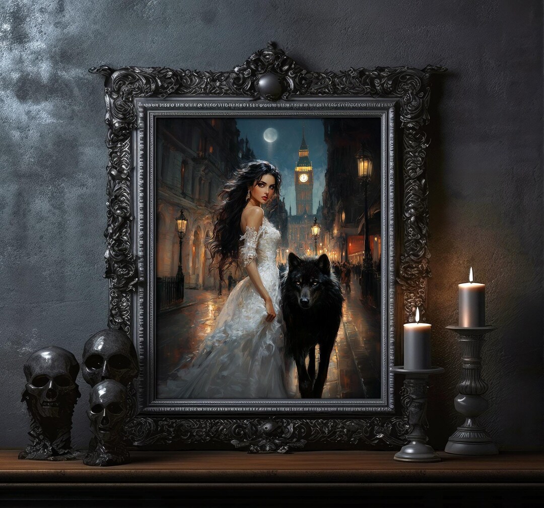 Woman With Wolf Gothic Princess England Dark Academia Aesthetic ...