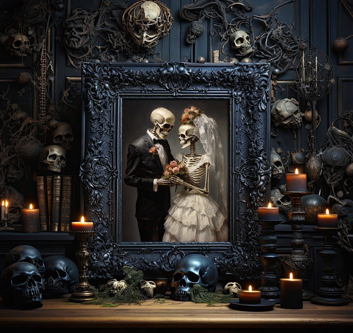 Skeleton Wedding Bride and Groom Ghosts Gothic Victorian Macabre ...