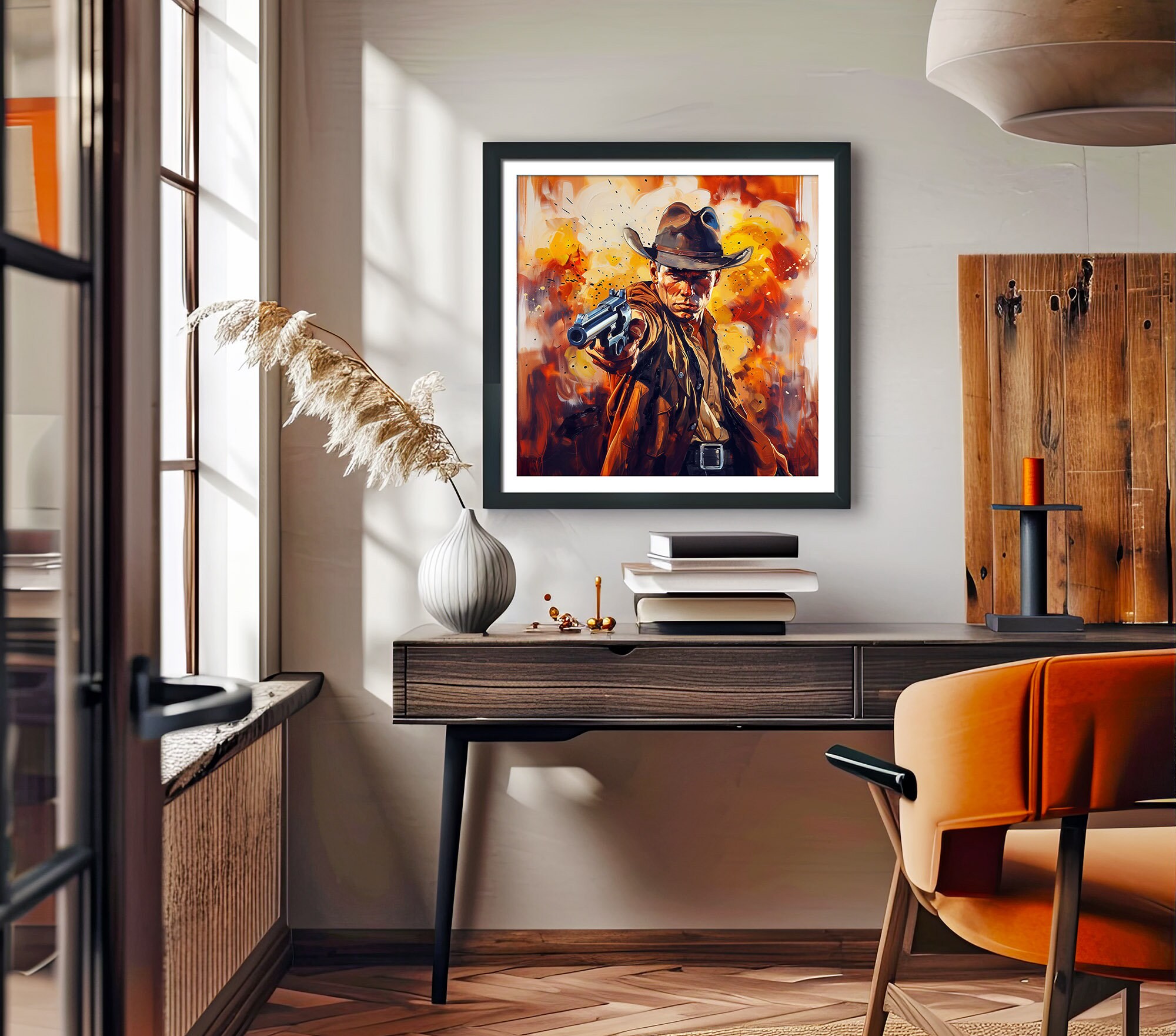 Cowboy, Set of 5, Wild West Gunslinger Western Pulp Art Print Poster ...