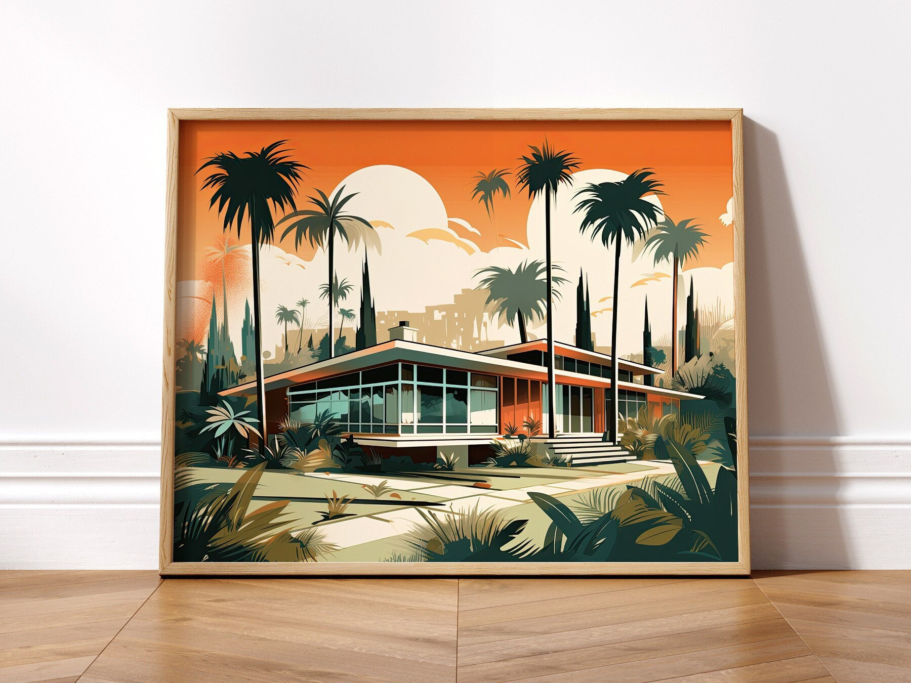 Mid Century Modern House Los Angeles Architecture Art Print Poster Mid ...