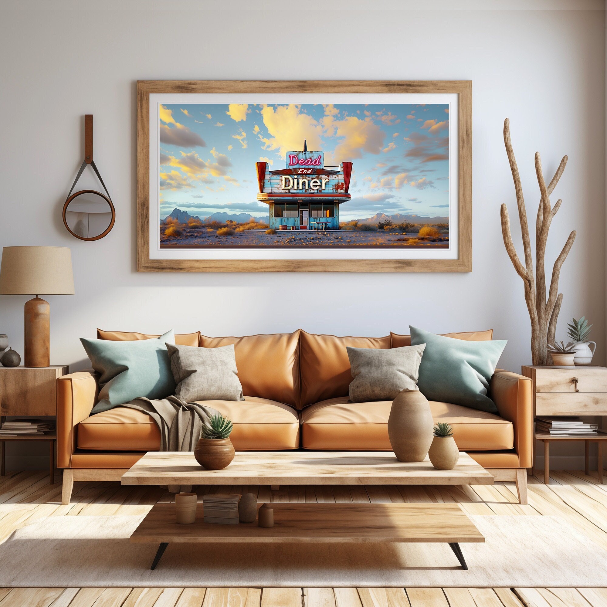 Desert Diner Landscape Art Western Wall Art Southwestern Decor Boho ...