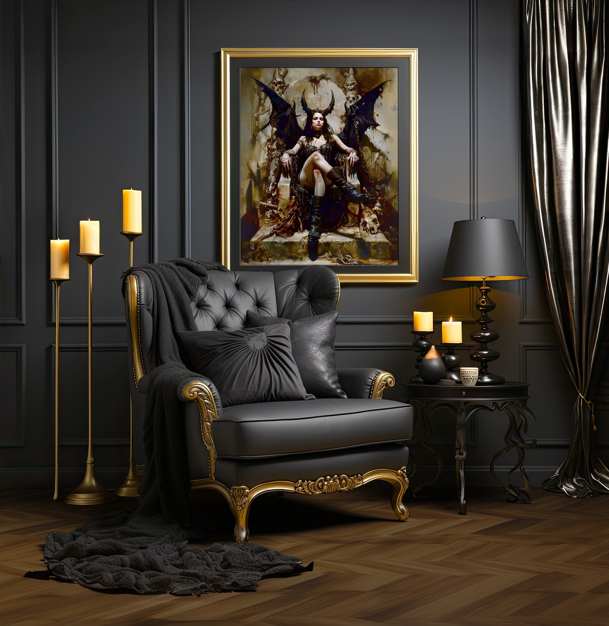 Lilith Demon Princess Gothic Demon Queen Witch Oil Painting Print ...