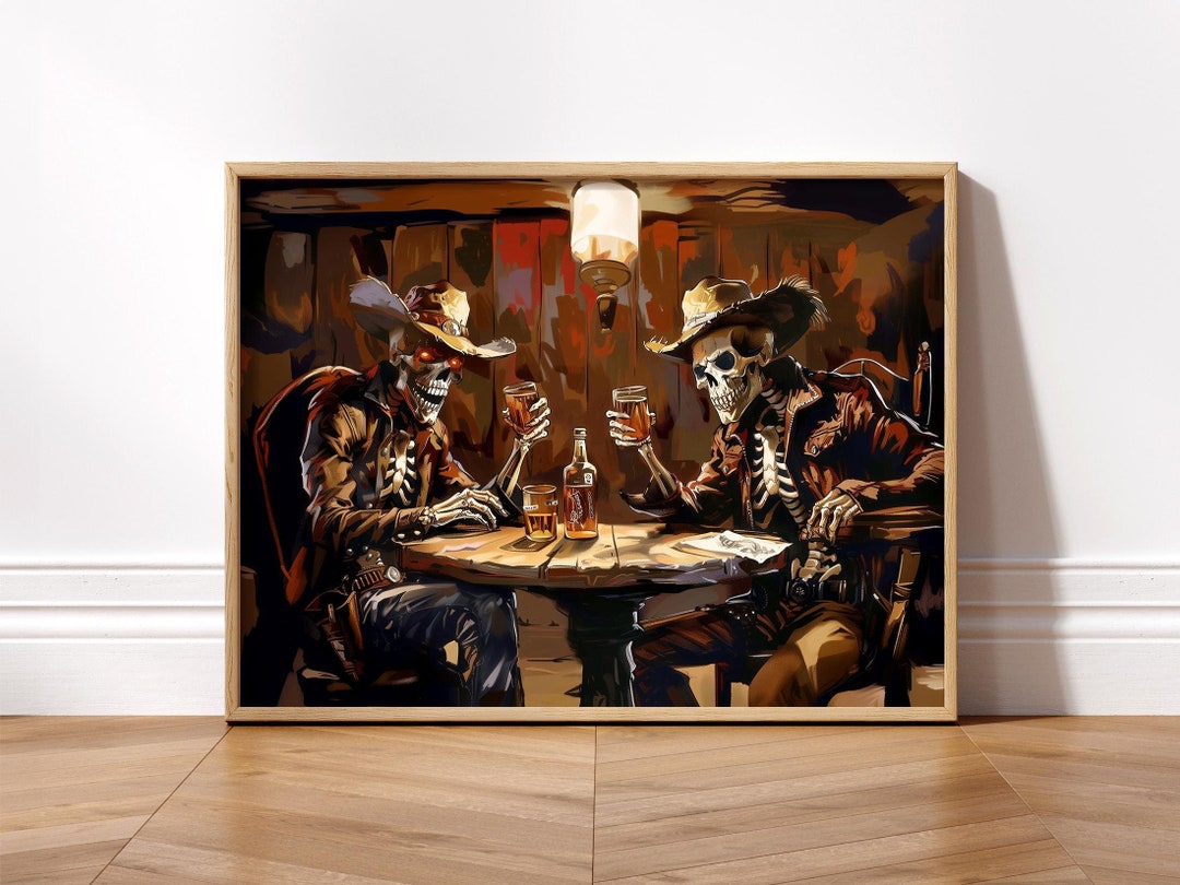 Spirits of the West Whimsical Skeleton Halloween Western Cowboy ...