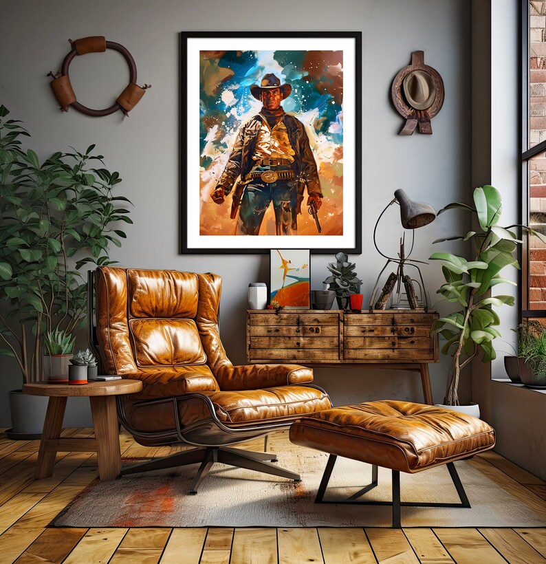 Cowboy, Set of 5, Wild West Gunslinger Western Pulp Art Print Poster ...