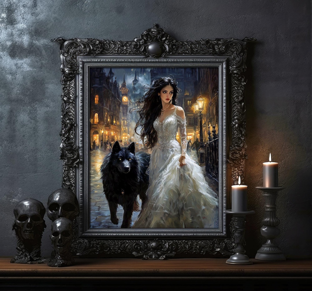 Woman With Wolf Gothic Princess England Dark Academia Aesthetic ...