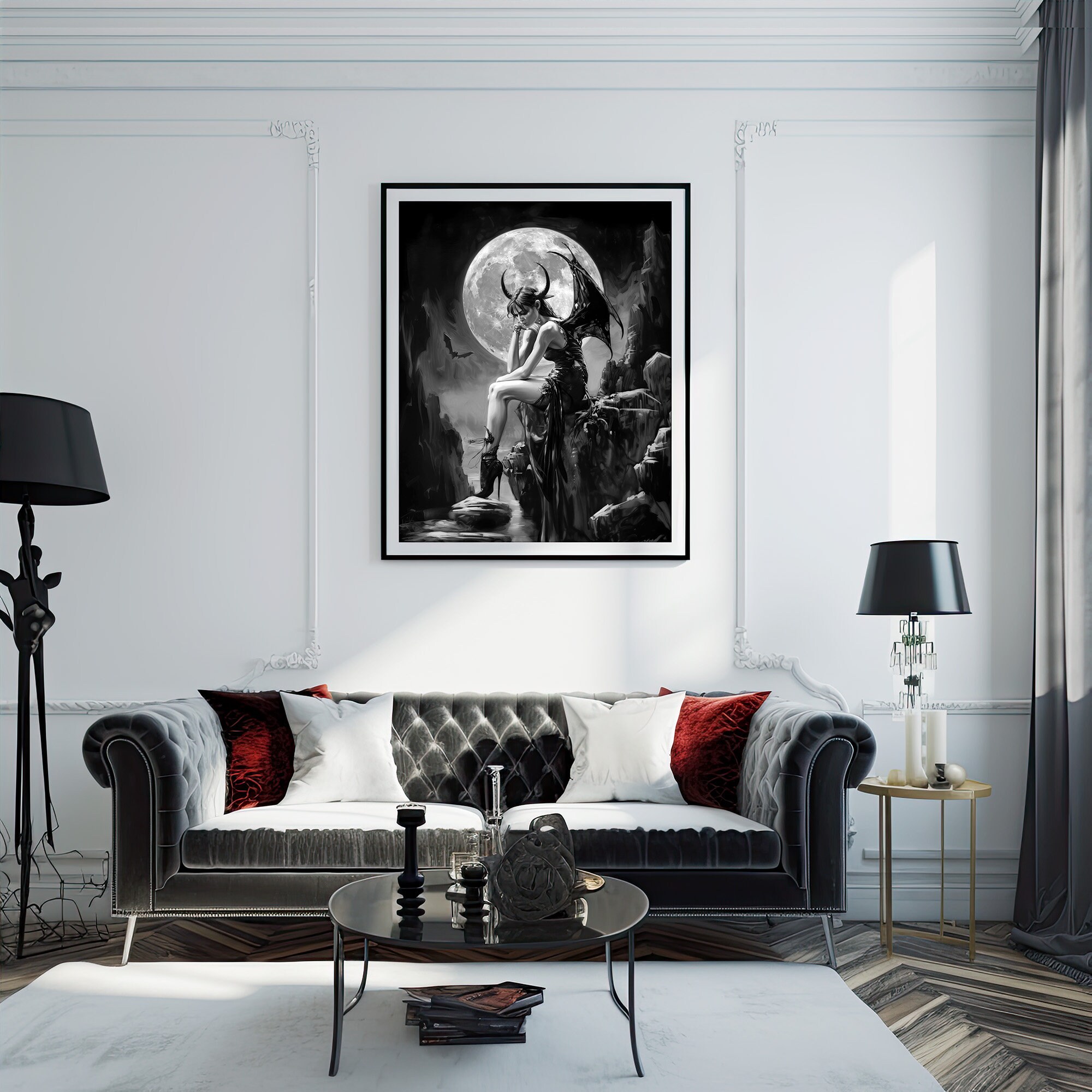 Lilith Demon Queen Gothic Princess Witch Print Poster Wall Art Dark Art ...
