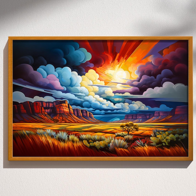 Storm Landscape Plains - Etsy