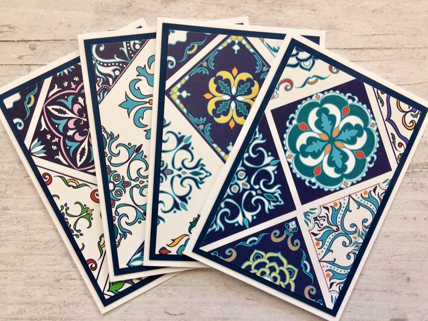 Moroccan Greeting Card Handmade Blank Note Card with | Etsy