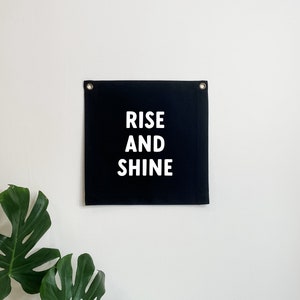 Rise and Shine Canvas Banner, Modern Home Decor Canvas Flag, Minimalist ...