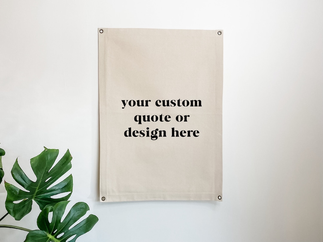 Large Custom Canvas Banner, Personalized Modern Home Decor Canvas Flag ...