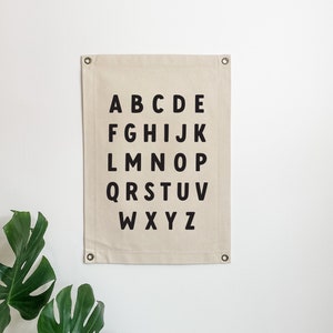 Alphabet Canvas Banner, Modern Home Decor Canvas Flag, Minimalist Wall ...