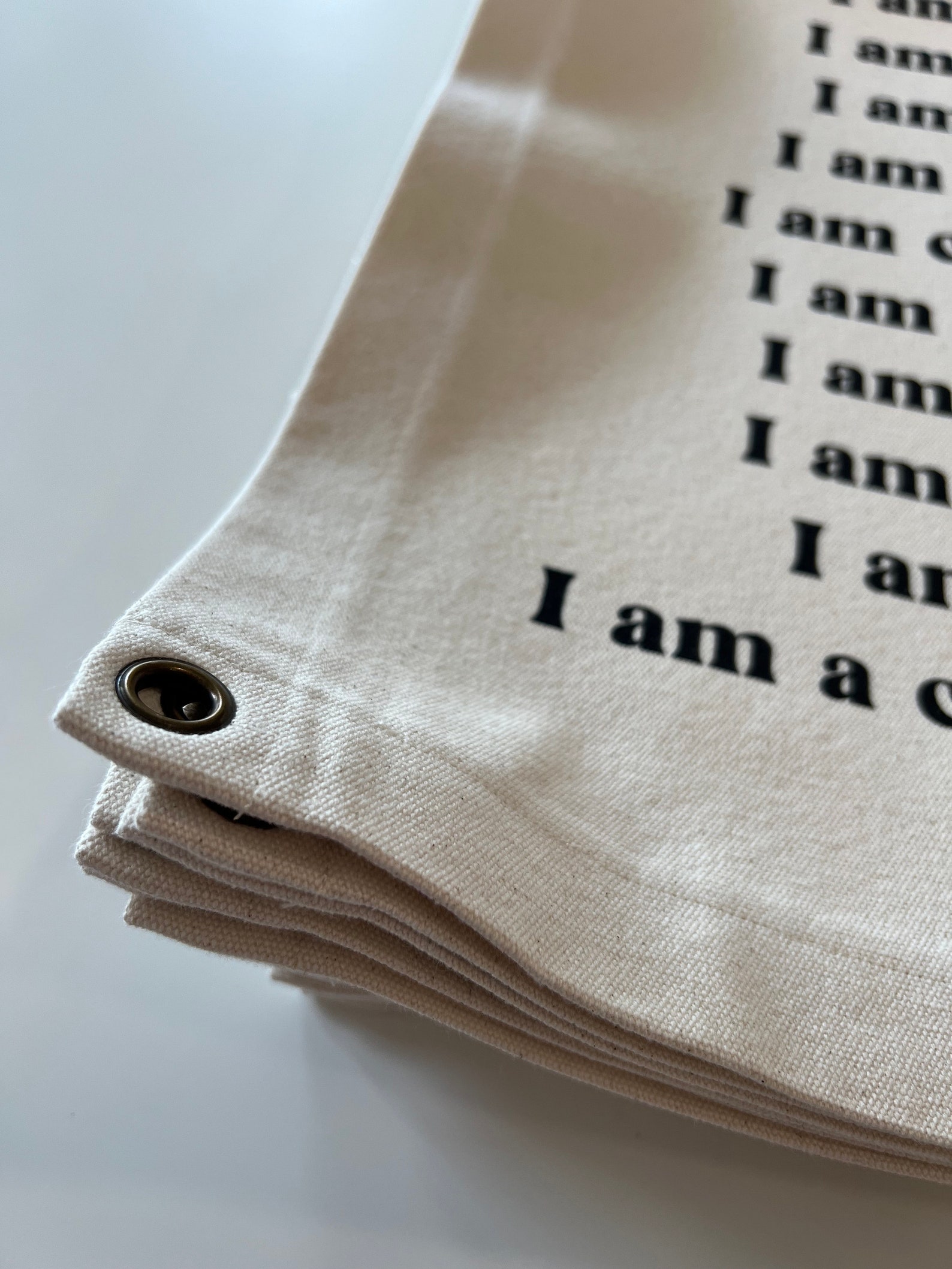 Affirmation Canvas Banner, Modern Christian Home Decor Fabric Flag ...