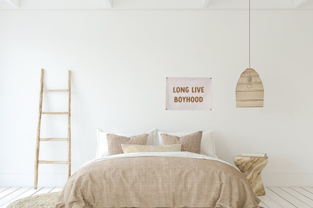 Long Live Boyhood Canvas Banner, Modern Home Decor Canvas Flag, Boys ...