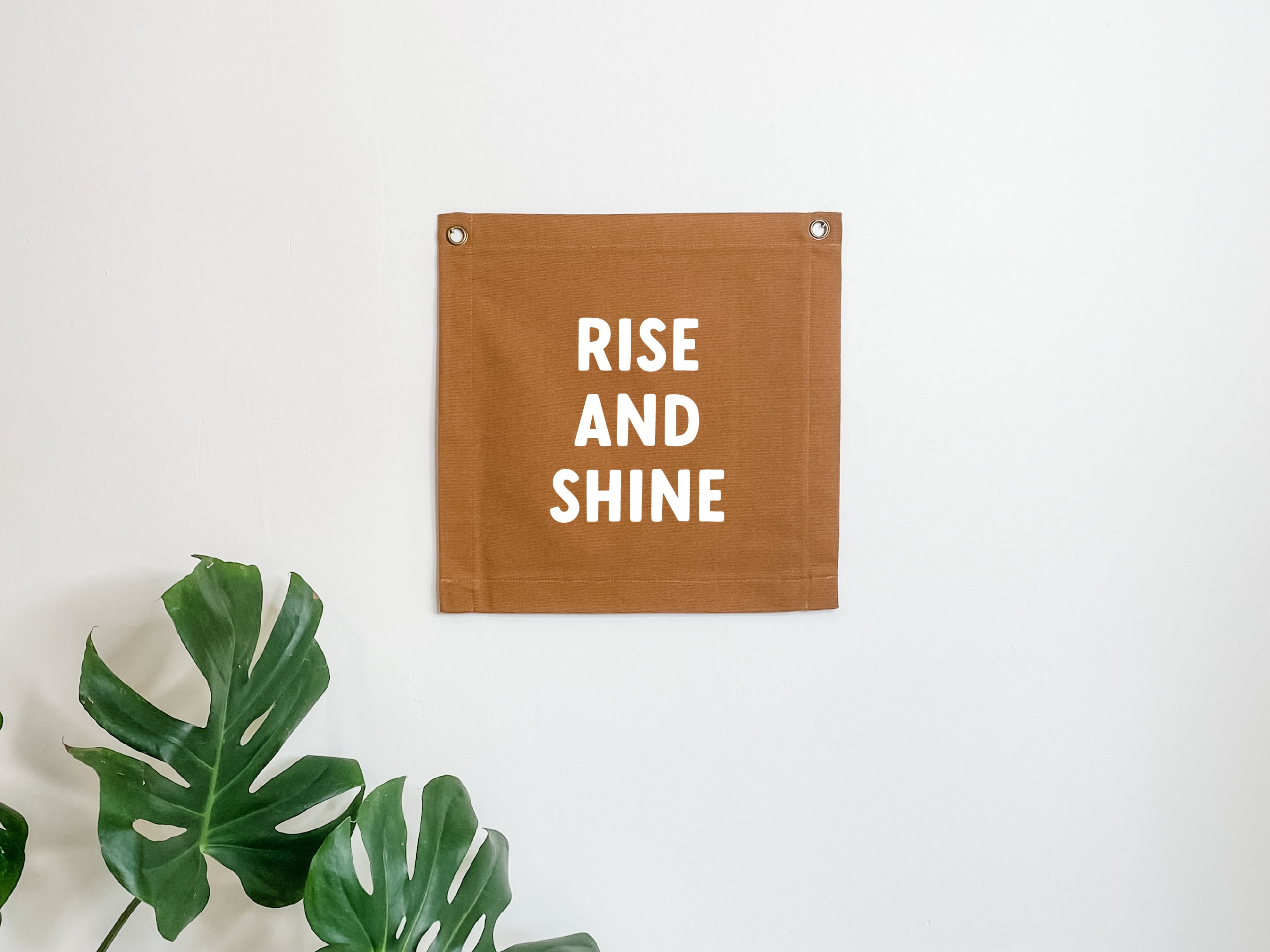 Rise and Shine Canvas Banner, Modern Home Decor Canvas Flag, Minimalist ...