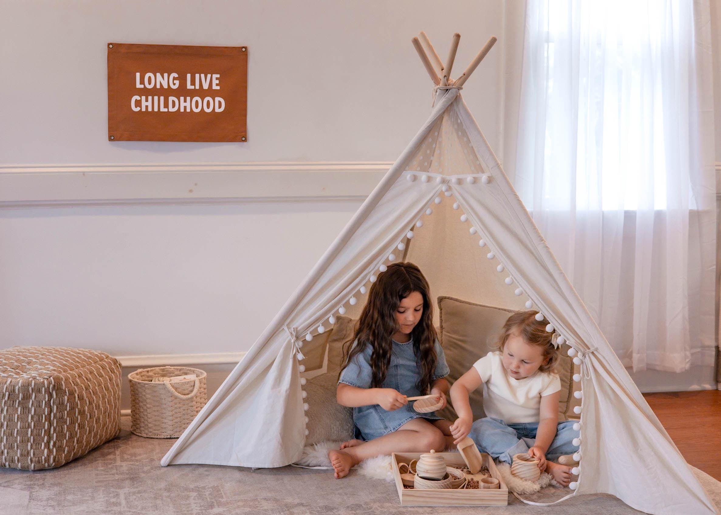 Long Live Childhood Canvas Banner, Modern Home Decor Canvas Flag ...