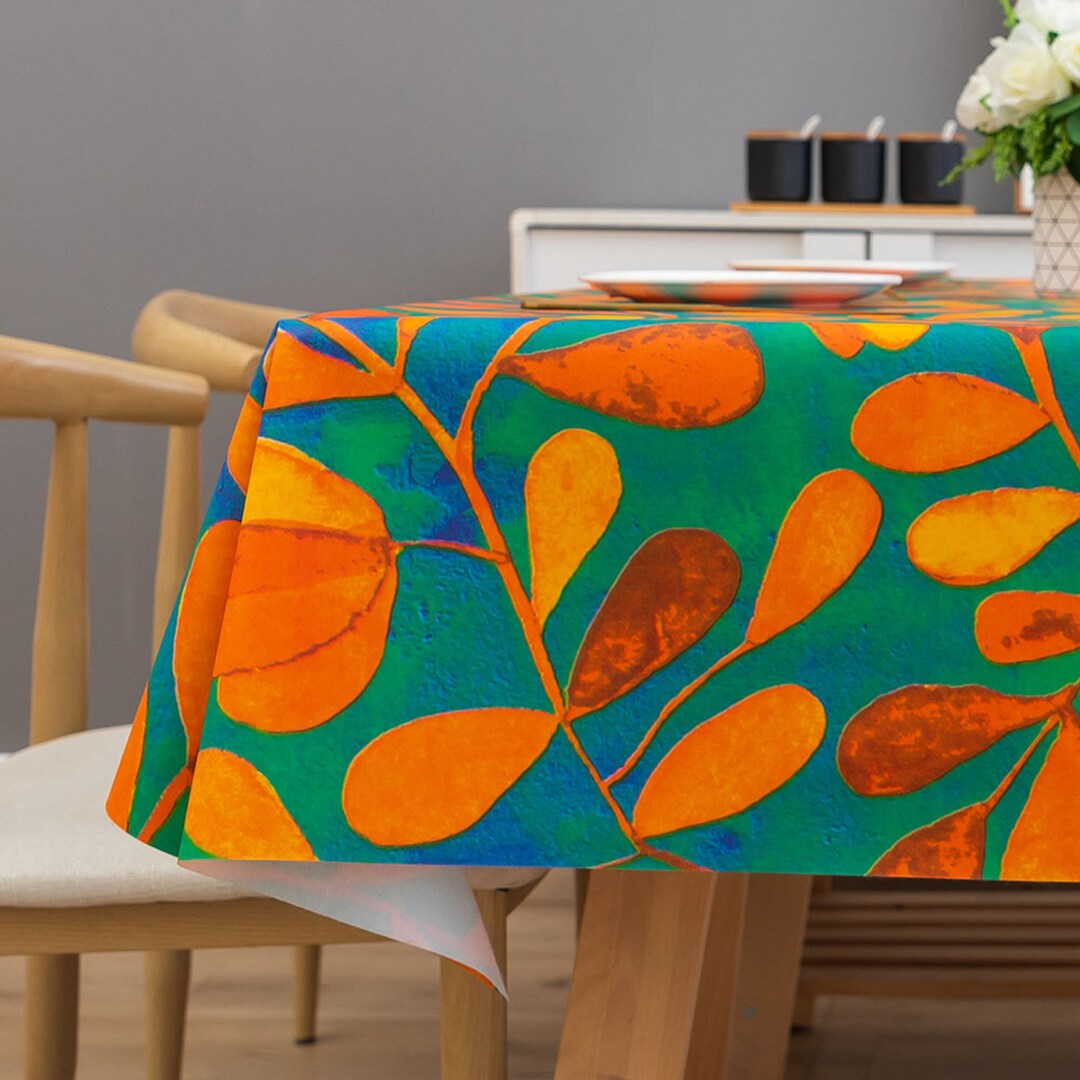 PVC Table Cloth Wipe Clean Autumn Leaves Check Geo Pattern Etsy UK pvc-table-cloth-wipe-clean-autumn-leaves-check-geo-pattern-etsy-uk