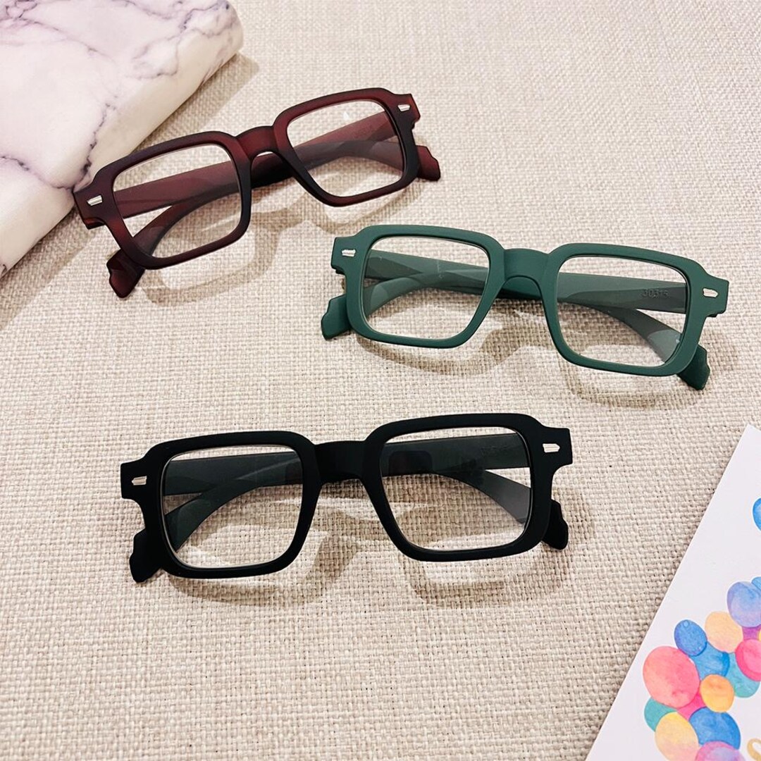 Matte Square Frame Reading Glasses Fashionable Comfortable Eyewear ...