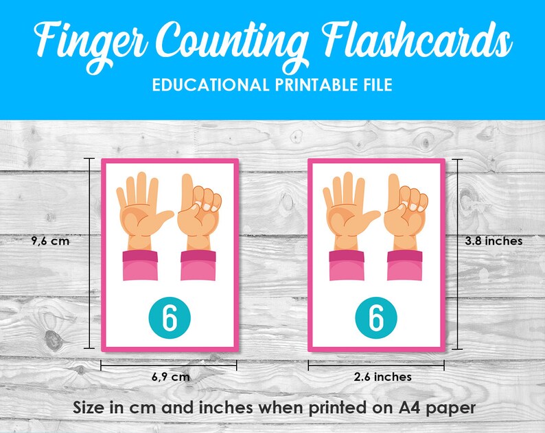 Finger Counting Flashcards for Kids - Digital File - Etsy