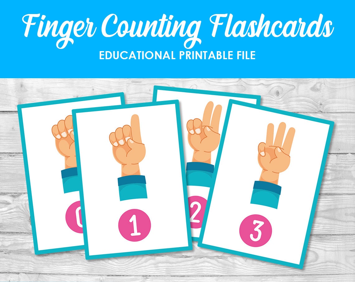 Finger Counting Flashcards for Kids Digital File - Etsy