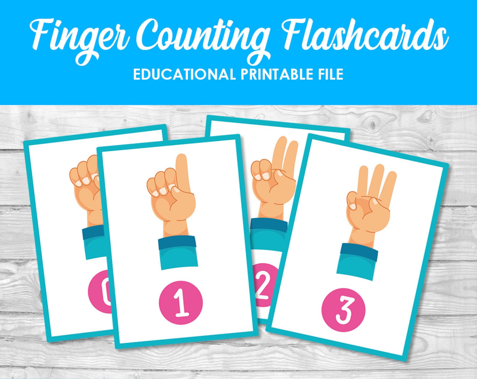 Finger Counting Flashcards for Kids Digital File - Etsy