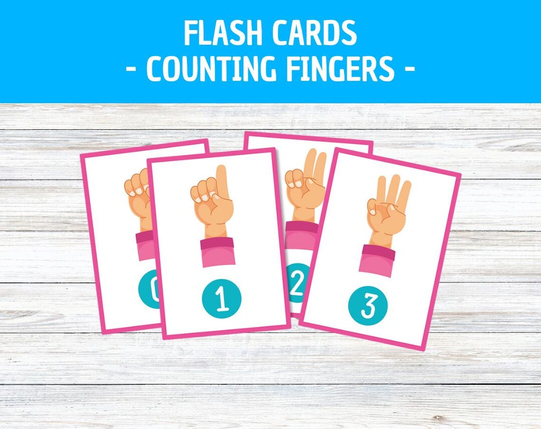 Finger Counting Flashcards for Kids - Digital File - Etsy