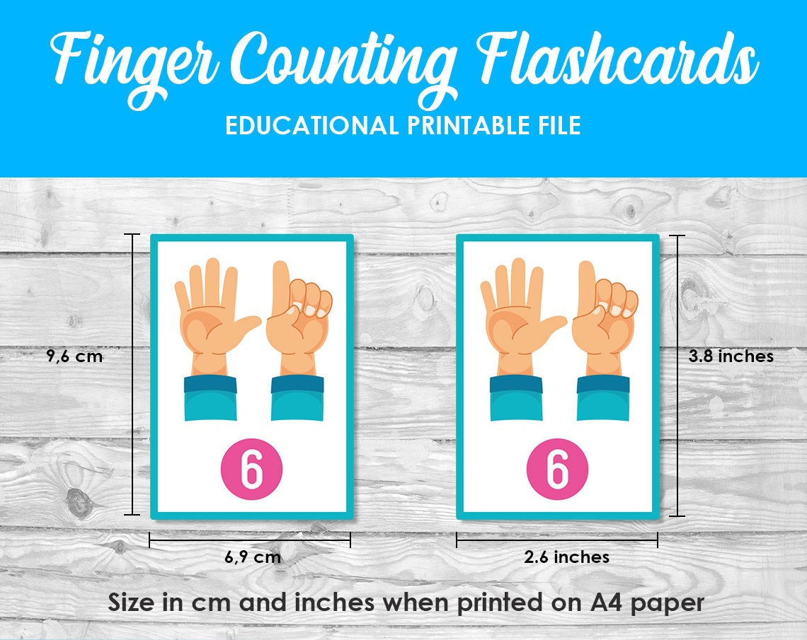 Finger Counting Flashcards for Kids Digital File - Etsy