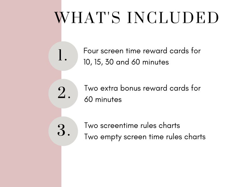 Screen Time Reward Cards - Printable Kids Reward System for Limiting ...