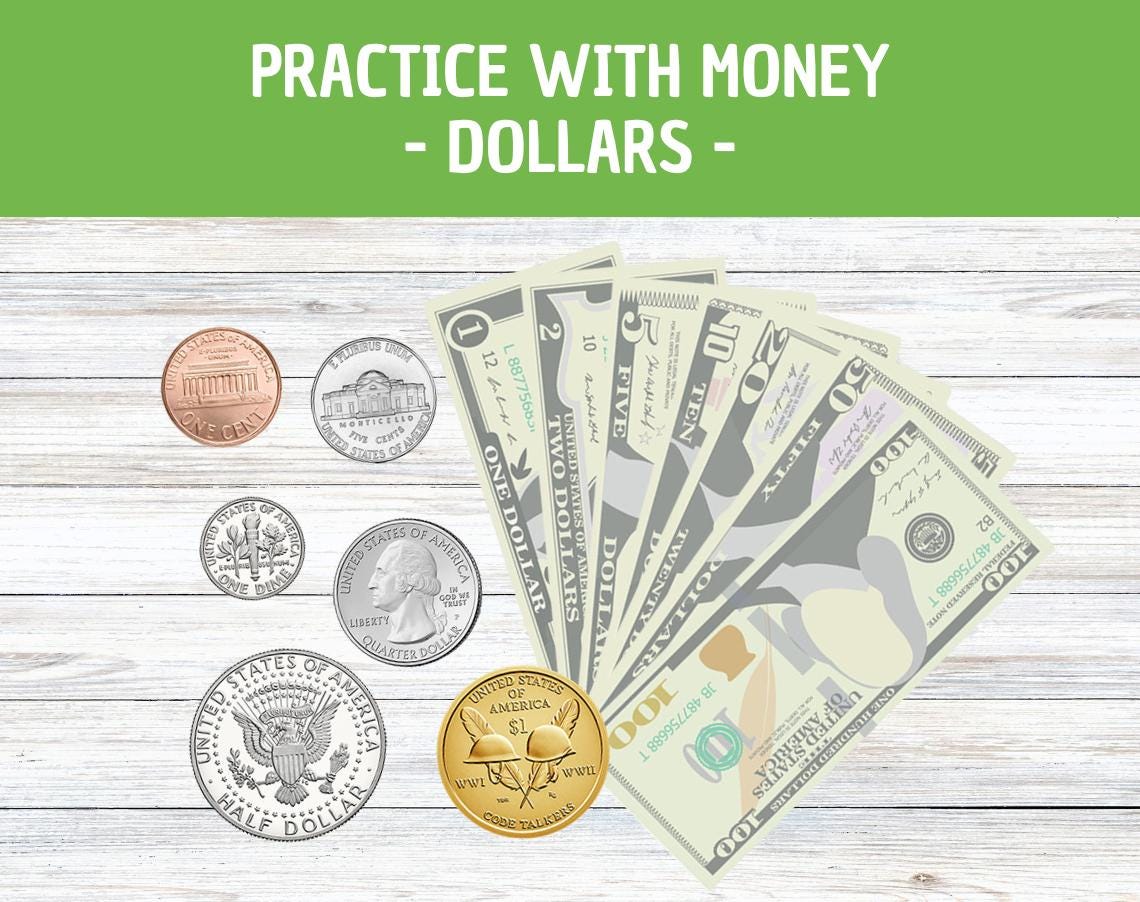 Printable Play Money for Kids Practice Money Skills With Realistic ...