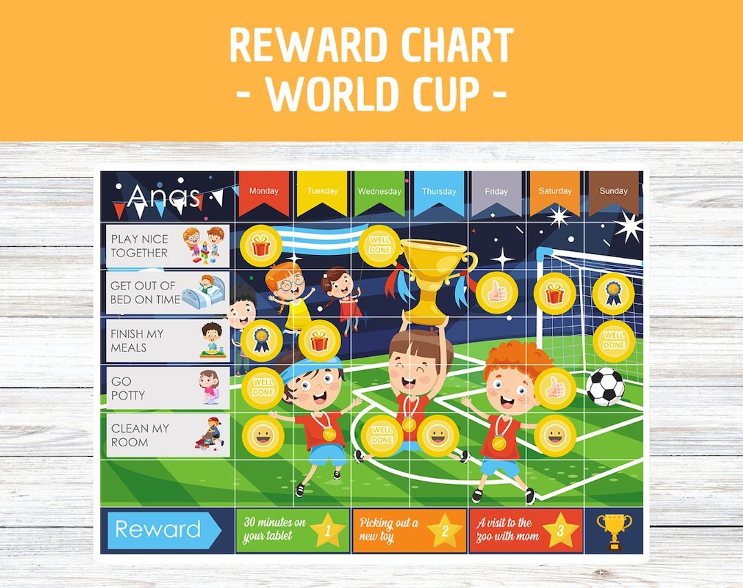 Champion Reward Chart for Kids - Digital and Text Editable - Etsy Australia