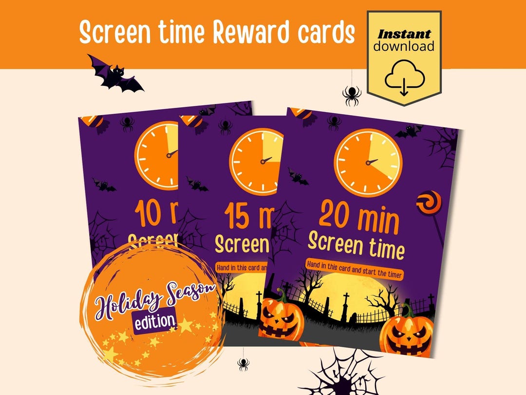 Screen Time Reward Cards, Screen Time Addiction Worksheets, Screen Time ...