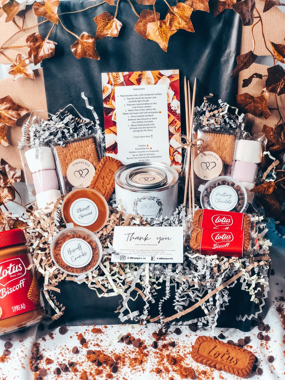 LOTUS BISCOFF SMORES Kit Gift Box Marshmallow Roasting Hamper Movie ...