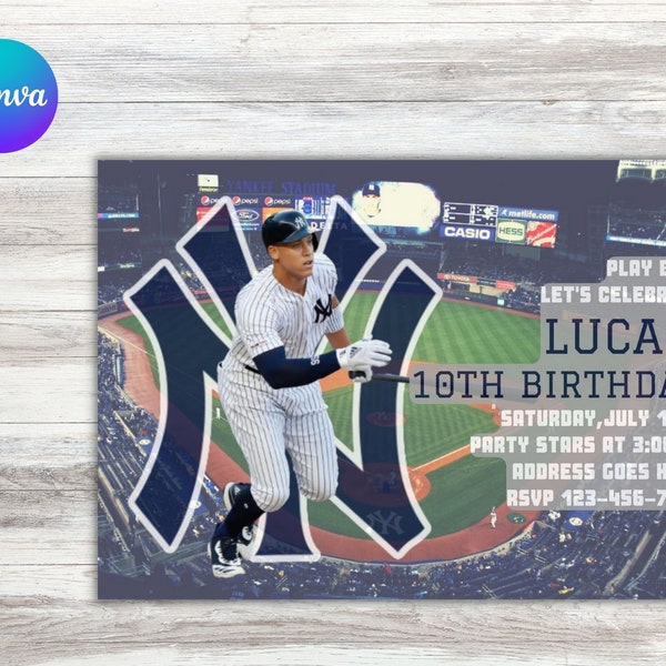 Yankees Birthday Invitations - Etsy