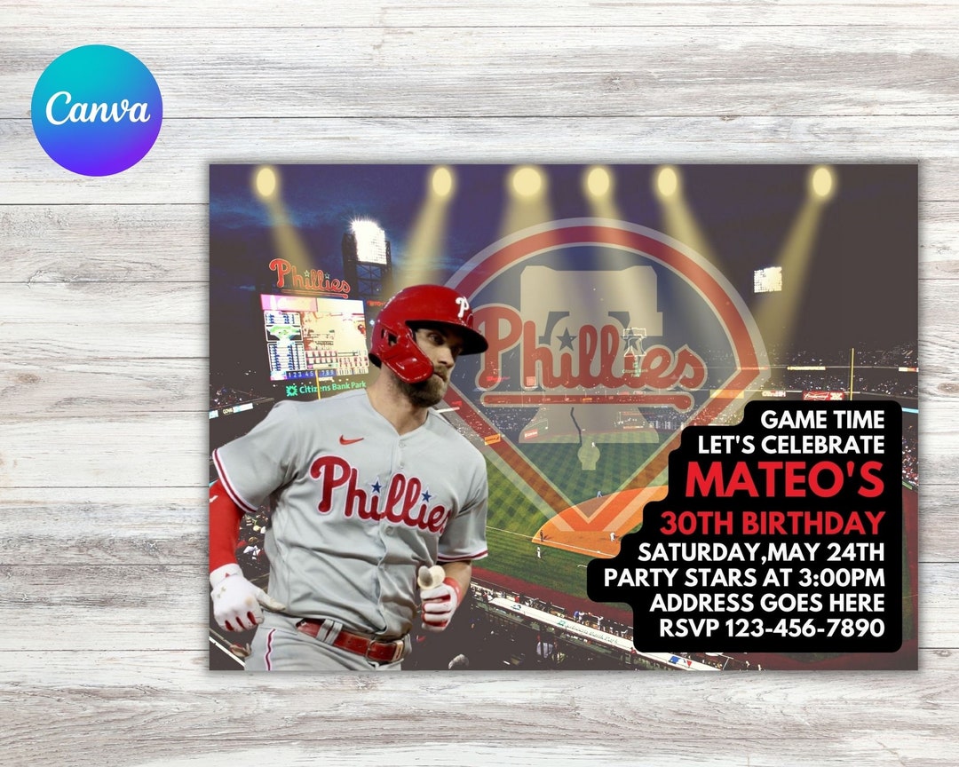 PHILLIES Birthday Invitation Digital Download/ Print at Home/ - Etsy
