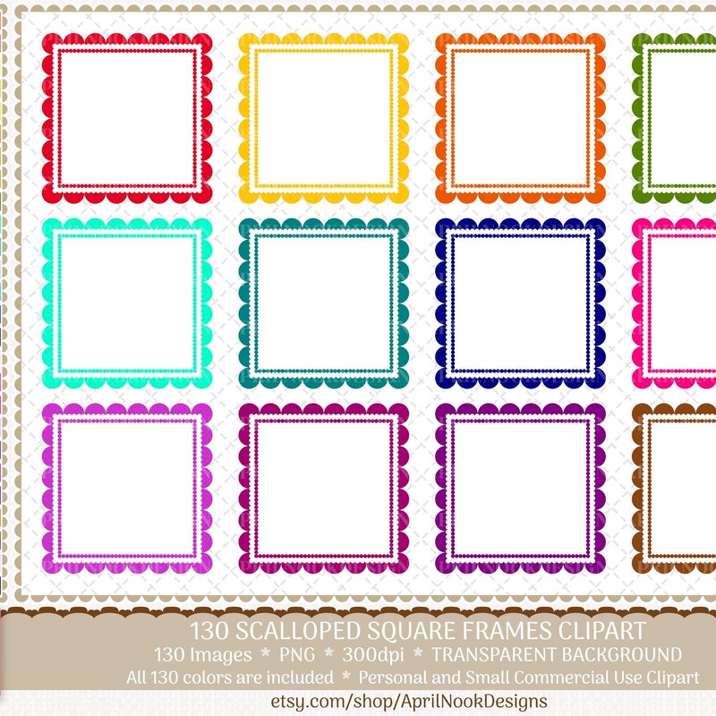 Scalloped Square - Etsy