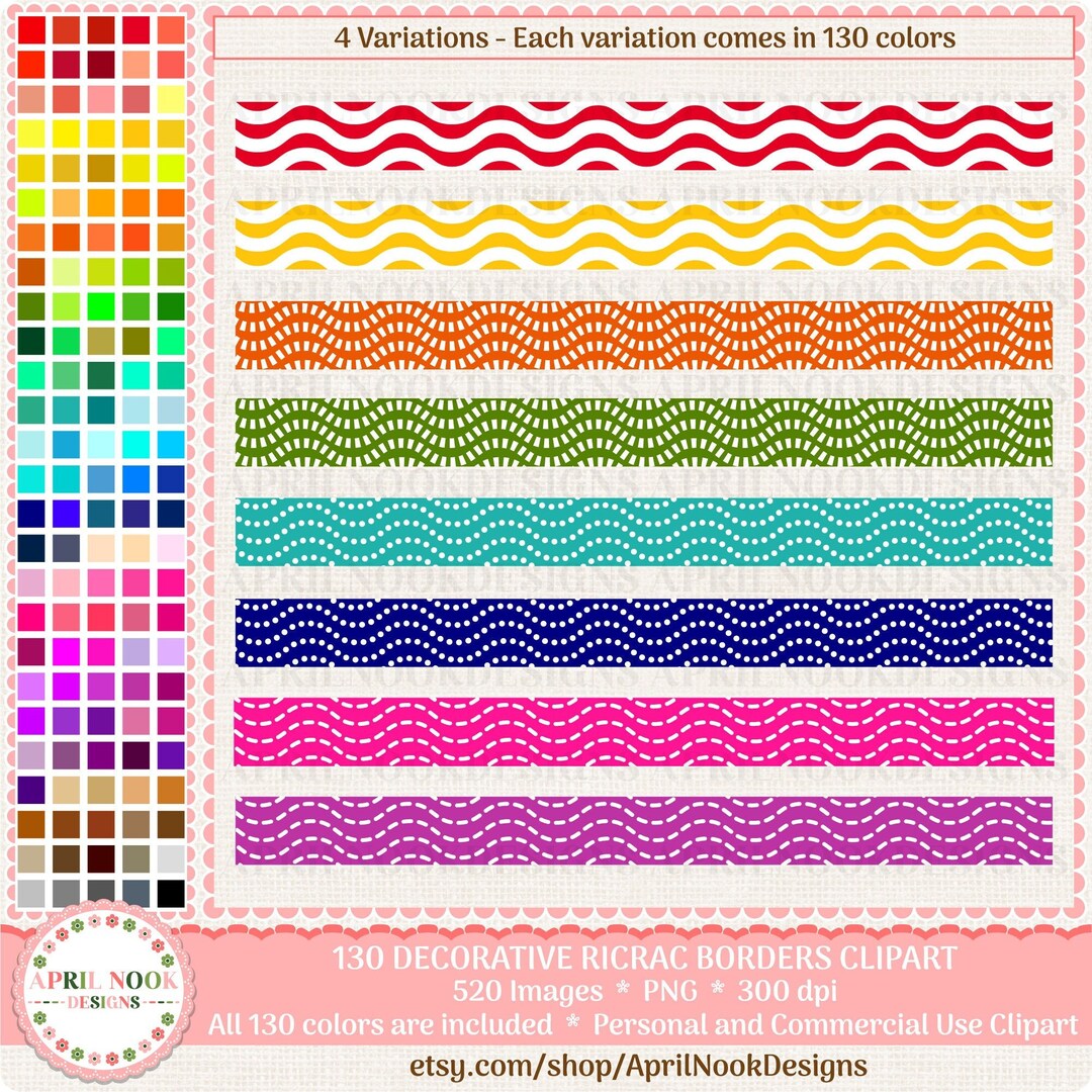 130 Decorative Ricrac Borders Clipart - Etsy