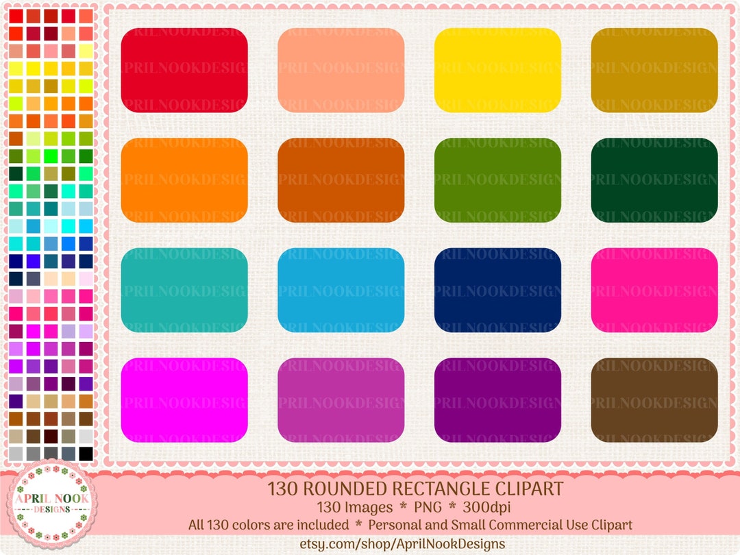 130 Rounded Rectangles Clipart-rectangle Stickers Png-rainbow Clipart ...