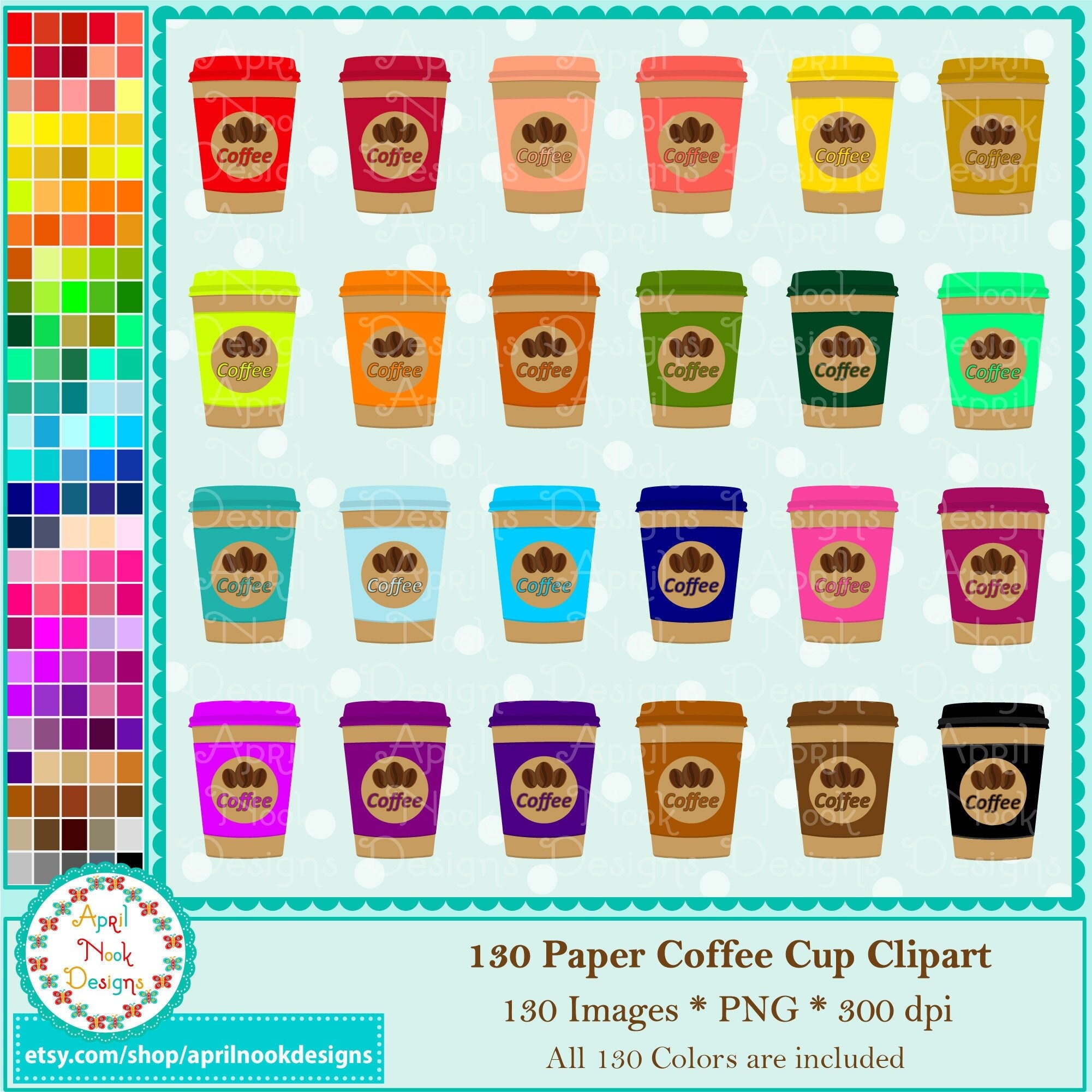 130 Paper Coffee Cup Clipart Coffee Clipart Coffee Cups - Etsy
