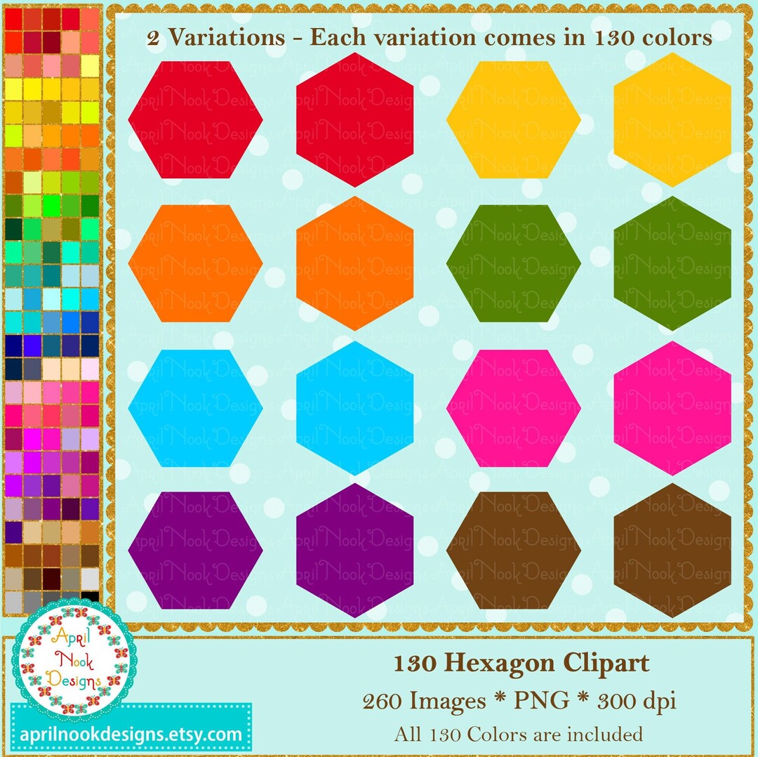 130 Hexagon Clipart Hexagon Stickers Back to School Clipart - Etsy