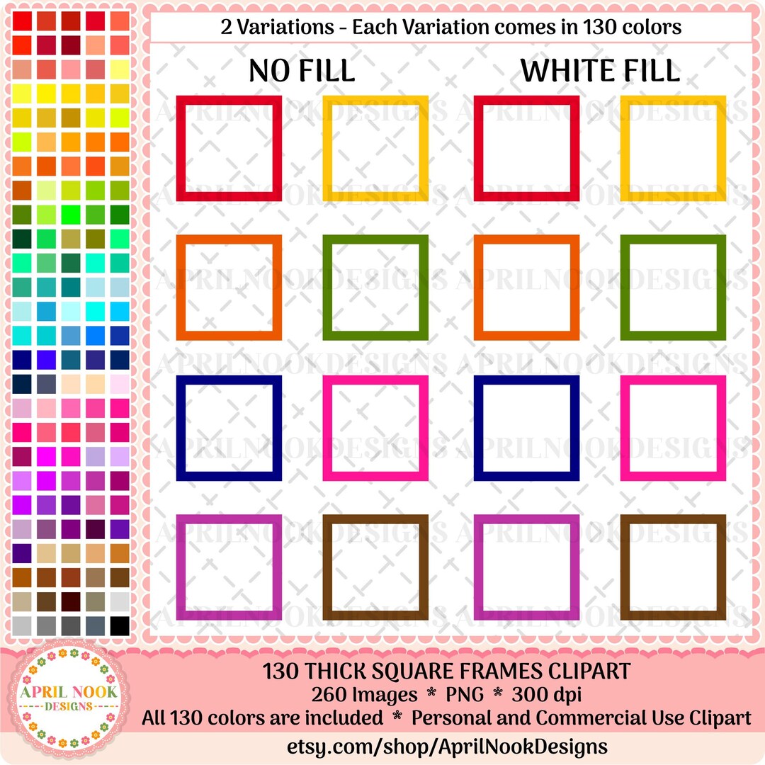 130 Thick Square Frames Clipart Digital Frames Clipart Invitation ...