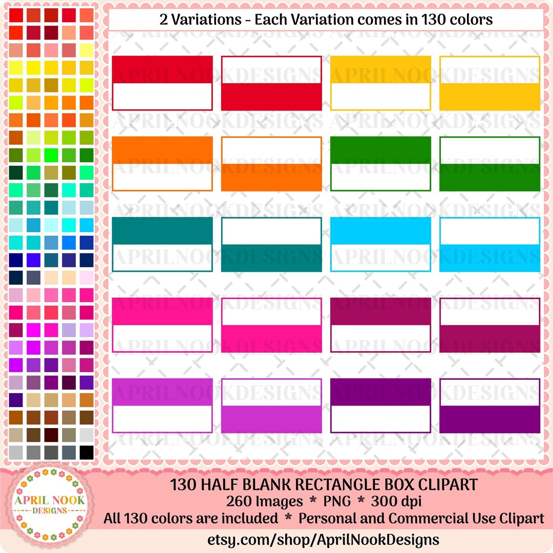 130 Half Blank Rectangle Box Clipart - Etsy