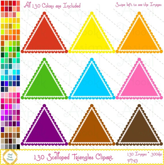 130 Scalloped Triangles Clipart Invitation Clipart Planner | Etsy