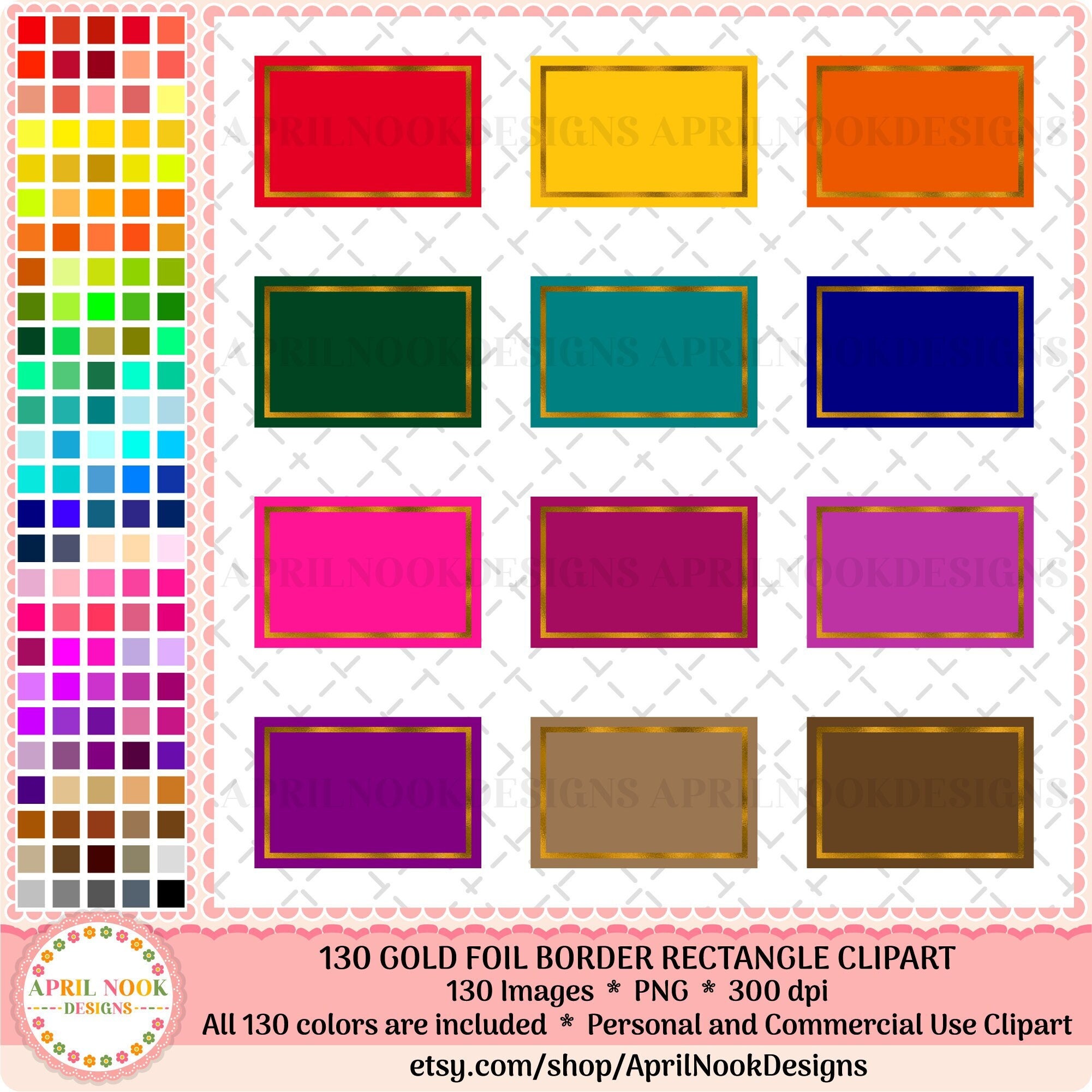 130 Gold Foil Border Rectangle Clipart Rectangle Banner - Etsy