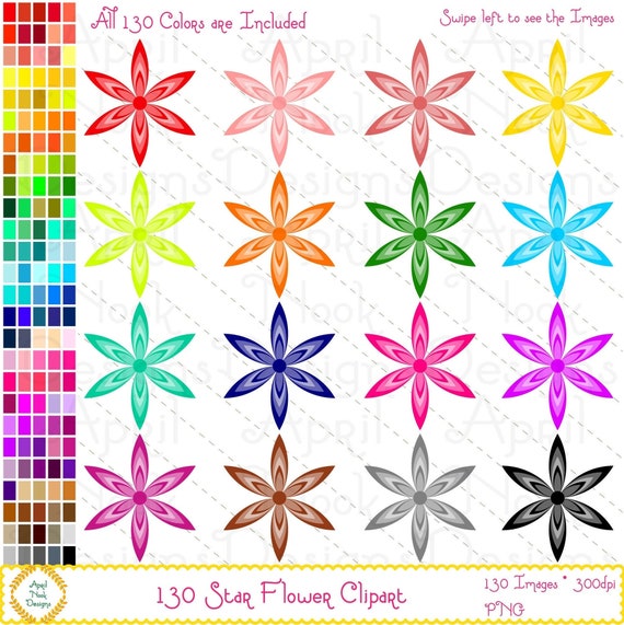 130 Star Flower Clipart Flowers Clipart Pink Flower Clipart - Etsy