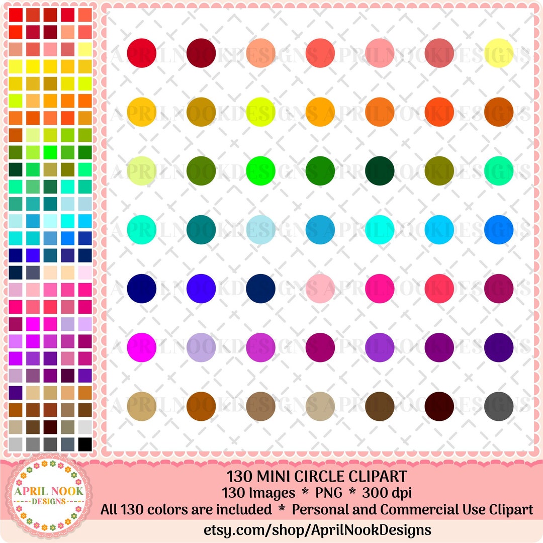 130 Mini Circle Clipart EC GOODNOTES Planner Functional Stickers ...